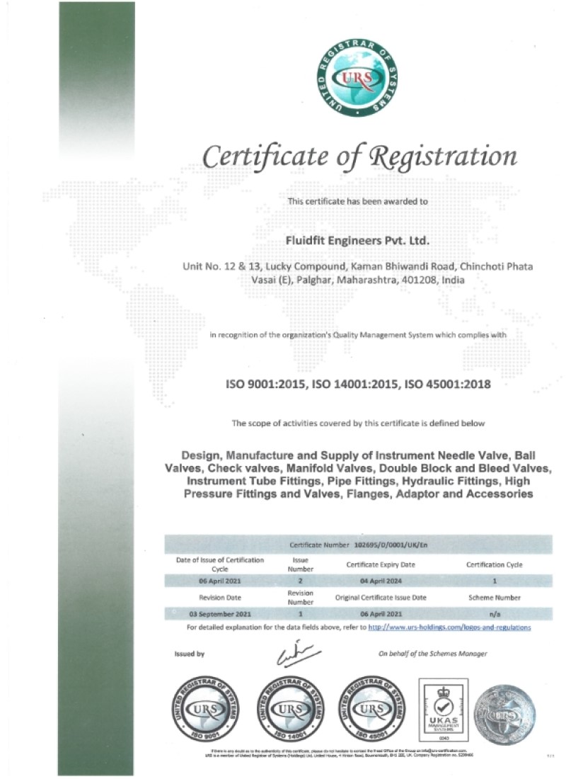 Fluidlok Certification